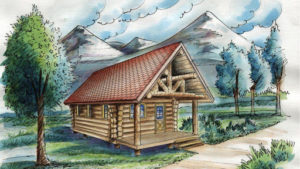 How to draw a hut with pencils and paints - easy master class for kids