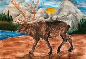 How to draw a tundra with pencils and paints: step-by-step instructions ...