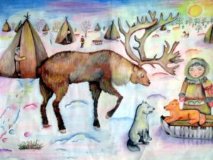 How to draw a tundra with pencils and paints: step-by-step instructions ...