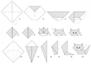 Gato de origami (115 fotos) - instrucciones paso a paso para ...